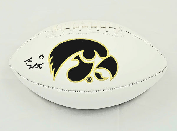 Sam LaPorta Autographed Iowa Hawkeyes Logo Football Beckett Witnessed ...