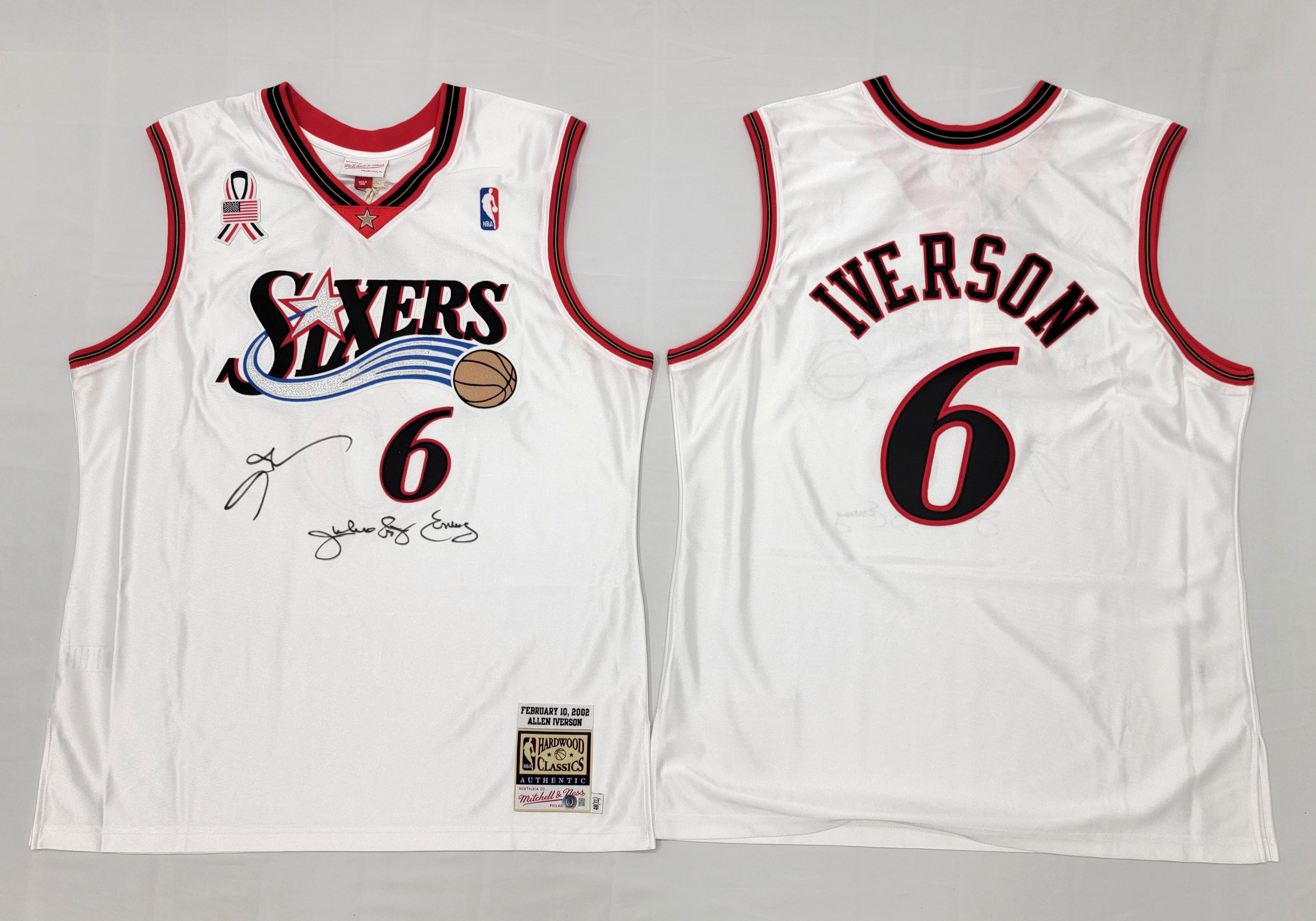 Allen Iverson & Julius Erving Autographed Philadelphia 76ers 2002 All ...