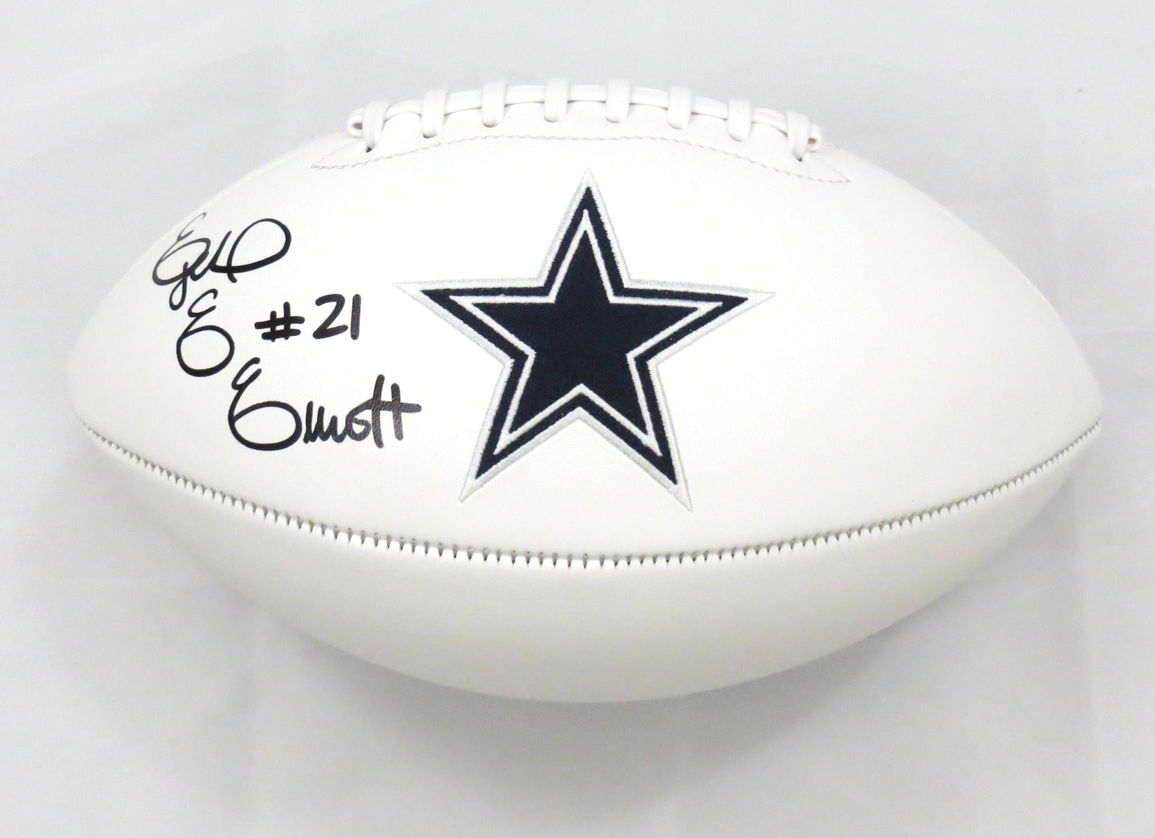 Ezekiel Elliott Autographed Dallas Cowboys Logo Football Beckett Witne ...