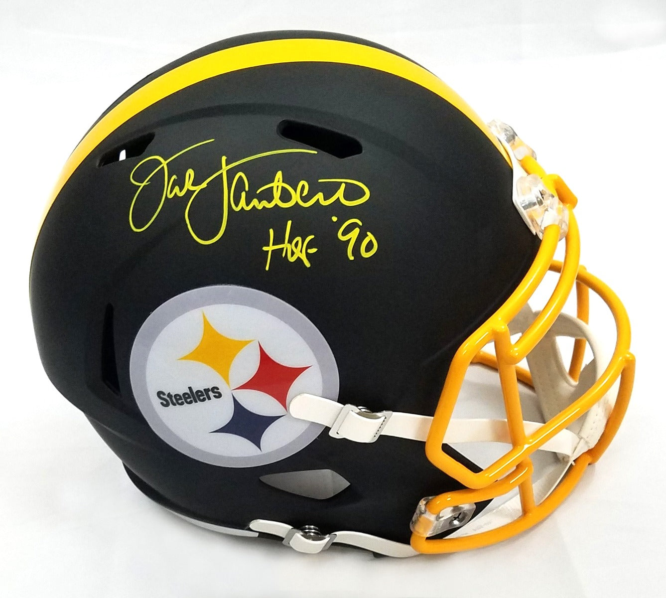 Jack Lambert Autographed Pittsburgh Steelers Riddell Flat Matte Black ...