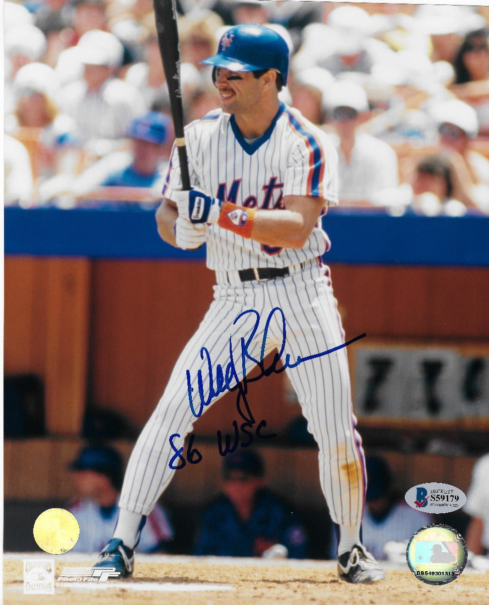 Wally Backman Autographed New York Mets 8x10 Photo W/ 86 WSC Beckett A ...